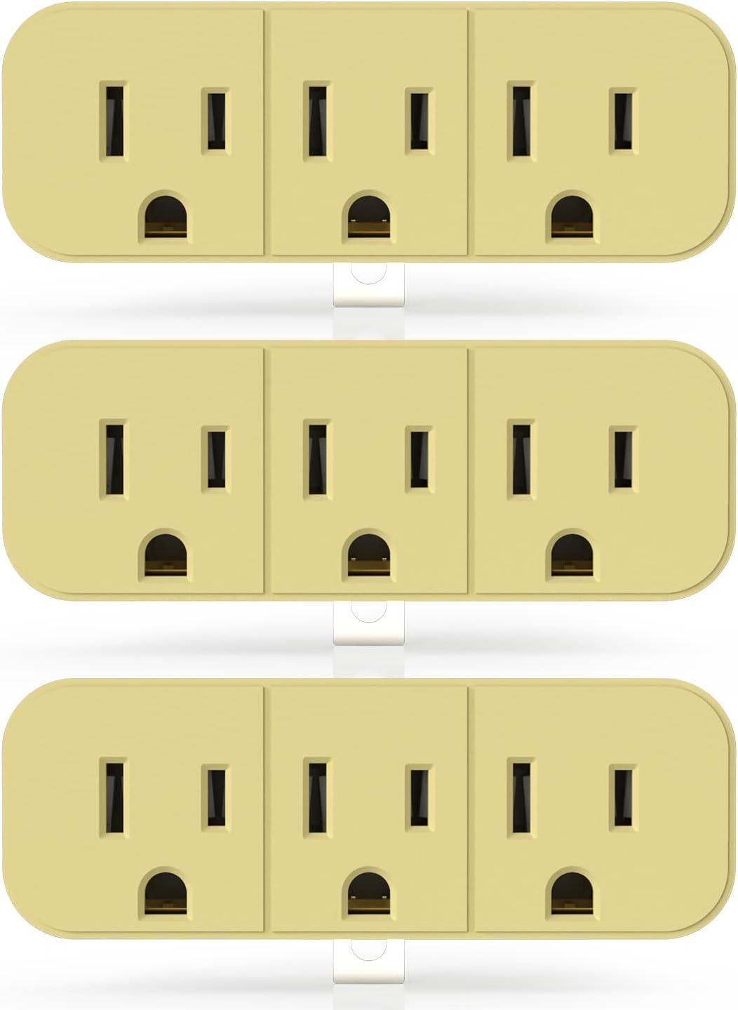 3 Outlet Adapter Extender, 3 Way Grounded Plug Splitter, 1 to 3 Plug ...