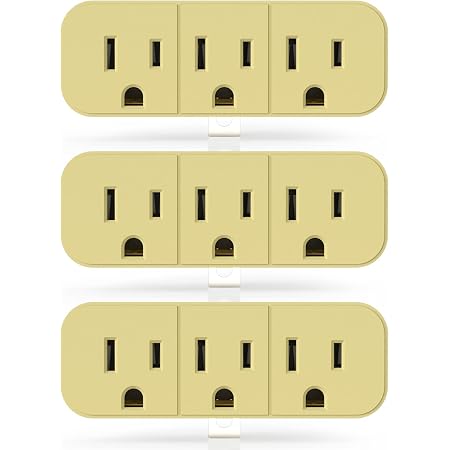 Maxxima 3 Grounded Multi Outlet Adapter Wall Plug, Turn one outlet into ...