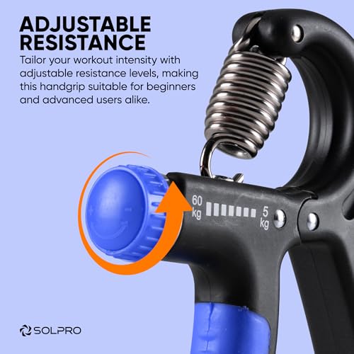 Solpro FirmFlex Adjustable Hand Grip Strengthener for Men & Women | Adjustable 5 to 60 kg ...