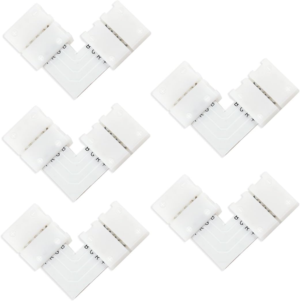 LEORX LED Strip Connector 5050 RGB LED Connector 10mm LED Strip Light ...