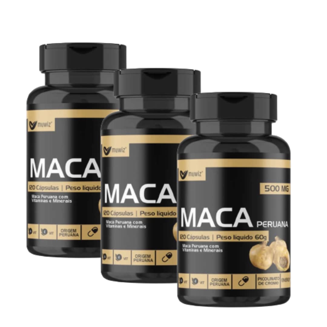 Maca Peruana Original Com Vitaminas e Minerais 500mg - 120 Cápsulas 3 ...