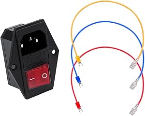 YIXISI AC 10A 250V Power Rocker Switch IEC320 C14, 3-Pin Power Socket ...