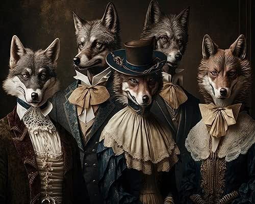 Amazon.com: Victorian Wolf Family, Wall Hanging, Animal Poster Picture ...