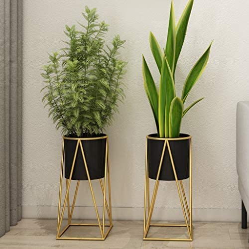 AMASS HANDICRAFTS Metal Planters with Stands - Indoor Plant Pots, Mid ...