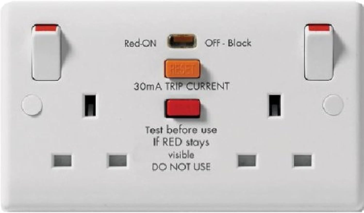 Knightsbridge CU9RCD 13A 2G DP RCD Switched Socket - 30mA (Type A ...