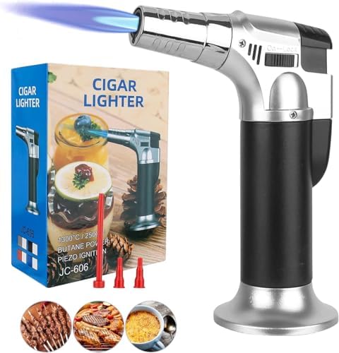 ‎CTDMJ Butane Torch, Refillable Culinary Blow Torch Double Fire Cooking ...