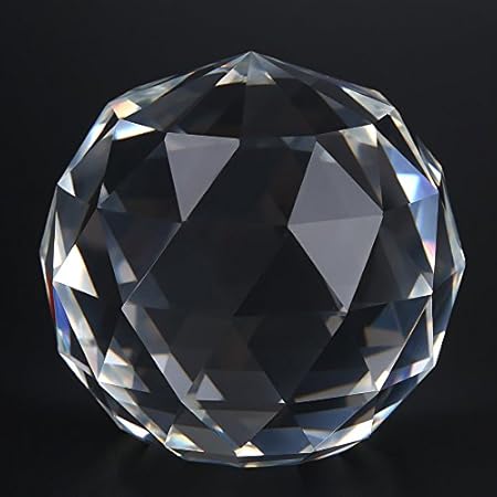 Amazon.com: Clear Cut Crystal Glass Ball 60/80mm Translucent Faceted ...