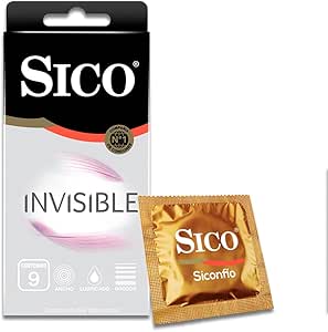 Sico Invisible Ultra Sense Condones de hule látex natural cartera con 9 ...