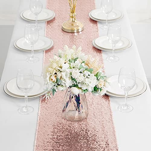 Amazon.com: Rose Gold Glitter Sequin Table Runner 12x72 inch for ...