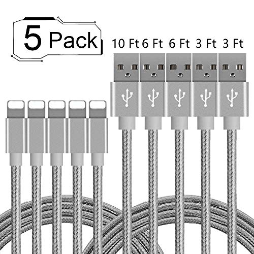 MFi Certified iPhone Charger Lightning Cable, Live2Pedal 5Pack(3/3/6/6 ...