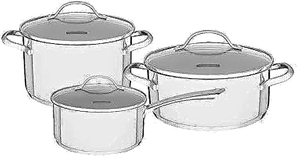 Tramontina Una 6 Pieces Stainless Steel Cookware Set with Tri-ply ...