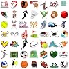 Amazon.com: BEATRI Sports Stickers 50Pcs Sports Vinyl Waterproof ...