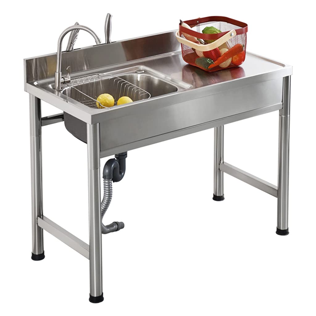 Buy SYGSZF 304 stainless steel sink, simple stand utility sink with ...