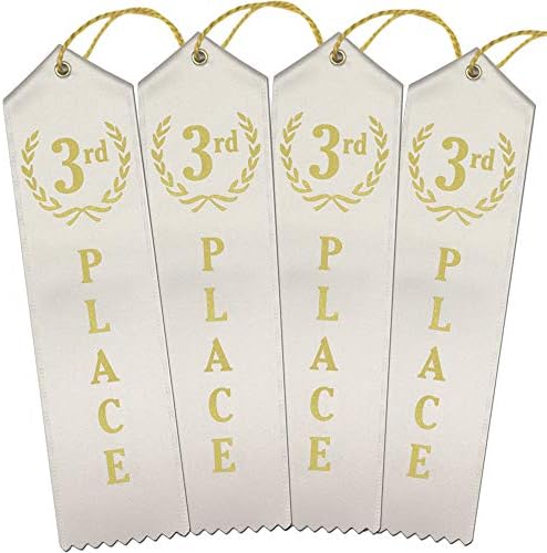 Amazon.com : RibbonsNow 3rd Place Award Ribbons - 100 White Ribbons ...