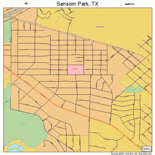 Amazon.com : Large Street & Road Map of Sansom Park, Texas TX - Printed ...