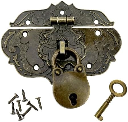 Litoexpe Antique Embossing Decorative Brass Hasp Clasp Latch Lock with ...