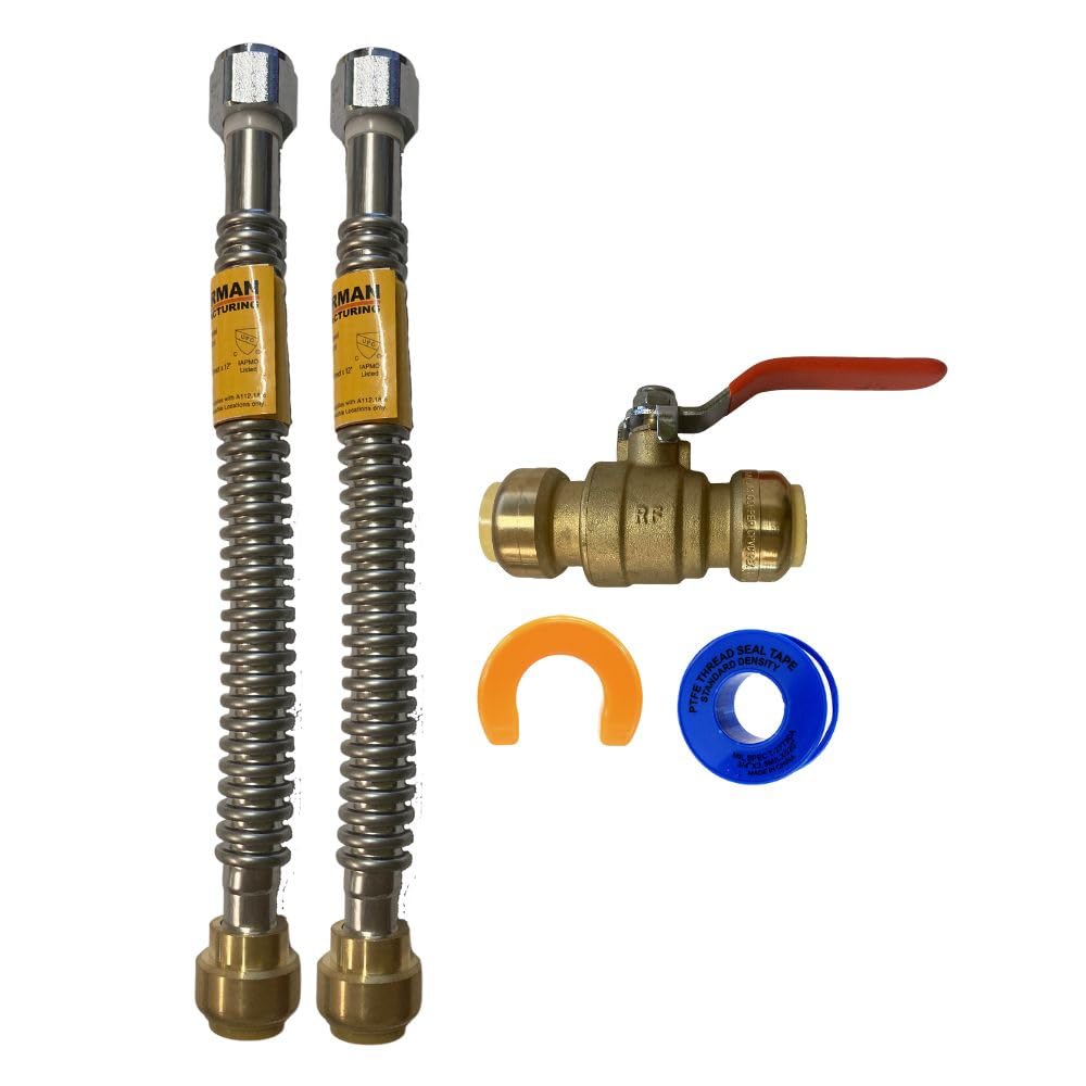 Amazon.com: 3/4" PTC x FIP stainless steel Water Heater installation ...