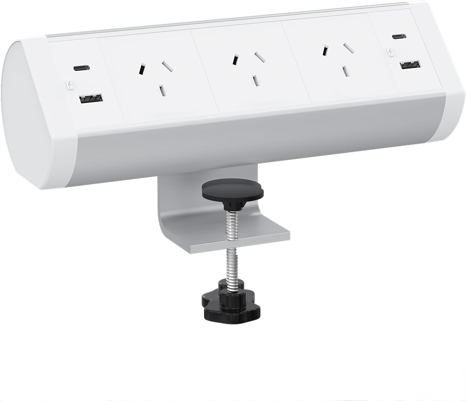 Desk Power Board with USB, Haylink Aluminium Alloy Desktop Clamp Power ...