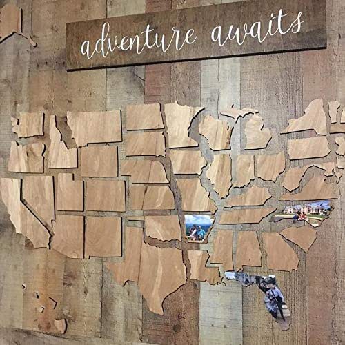Amazon.com: U.S. Map Wooden Cut Out For You To Make Memories of Your ...