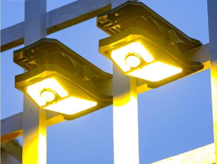 LIFENGSOLER 2 Pack Clip on Motion Sensor Outdoor Lights 90LEDs Solar ...