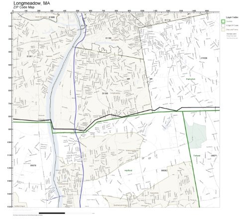 ZIP Code Wall Map of Longmeadow, MA ZIP Code Map Not Laminated: Amazon ...