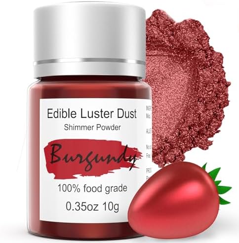 Amazon.com : Burgundy Luster Dust Edible Glitter for Cocktails – 10g ...