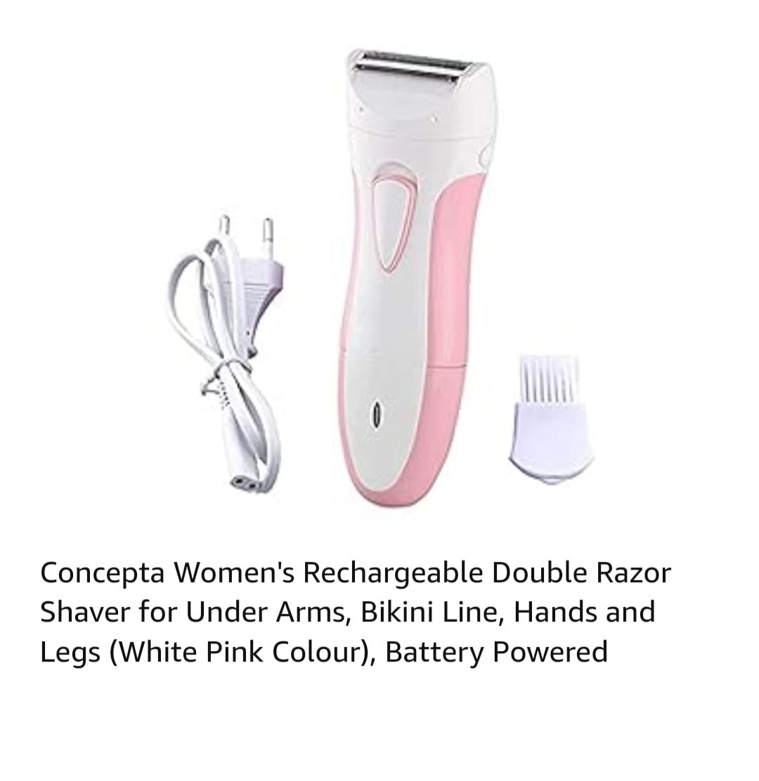 Concepta Women's Rechargeable Double Razor Shaver for Under Arms ...