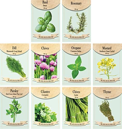 Amazon.com : Set of 10 Herb Seed Packets - Heirloom & Non-GMO - Create ...