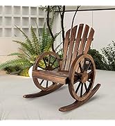 Amazon.com : FURNDOOR Outdoor Wood Rocking Chair Wagon - Double Wooden ...