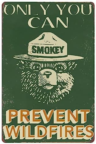 Amazon.com: Smokey Bear Only You Can Prevent Wildfires Sign Metal Tin ...