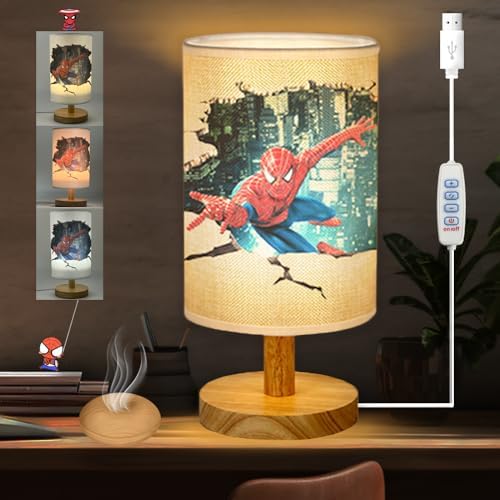 Spider Superhero Bedside Table Lamp for Bedroom Nightstand - 3 Colors ...