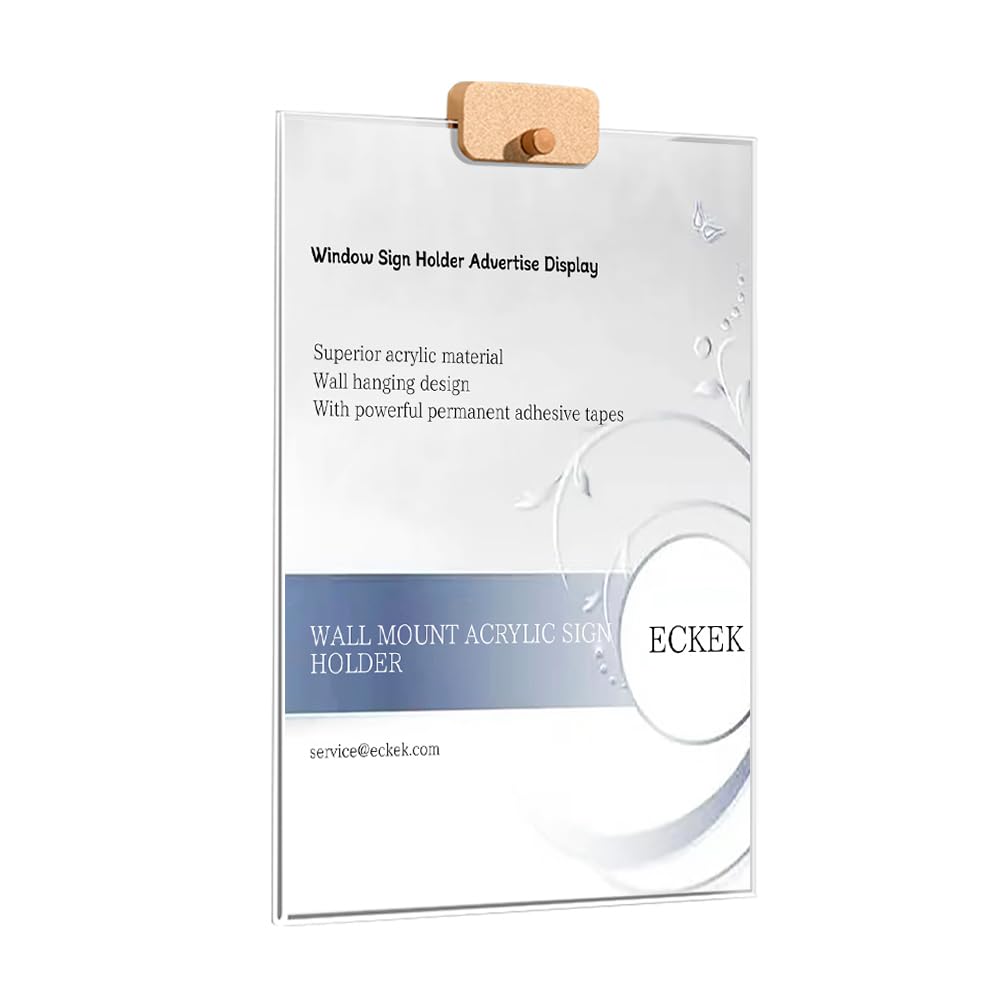 Amazon.com : ECKEK Wall Mount Acrylic Sign Holder with Double Sided ...