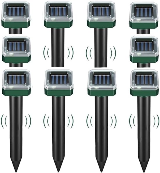 Amazon.com: Mole Repellent 10 Pack,Ultrasonic Repeller Solar Powered ...