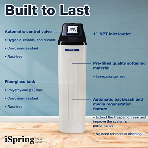 iSpring Whole House Water Softener System with Backwash Feature ...