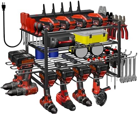 Amazon.com: Spaclear Power Tool Organizer Wall Mount with Charging ...