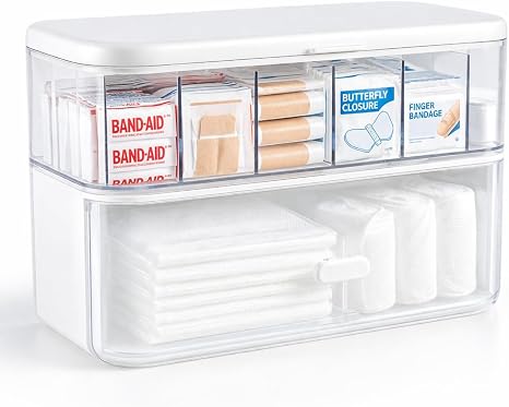Amazon.com: Lolytama Bandaid Organizer,Plastic Medicine Storage ...