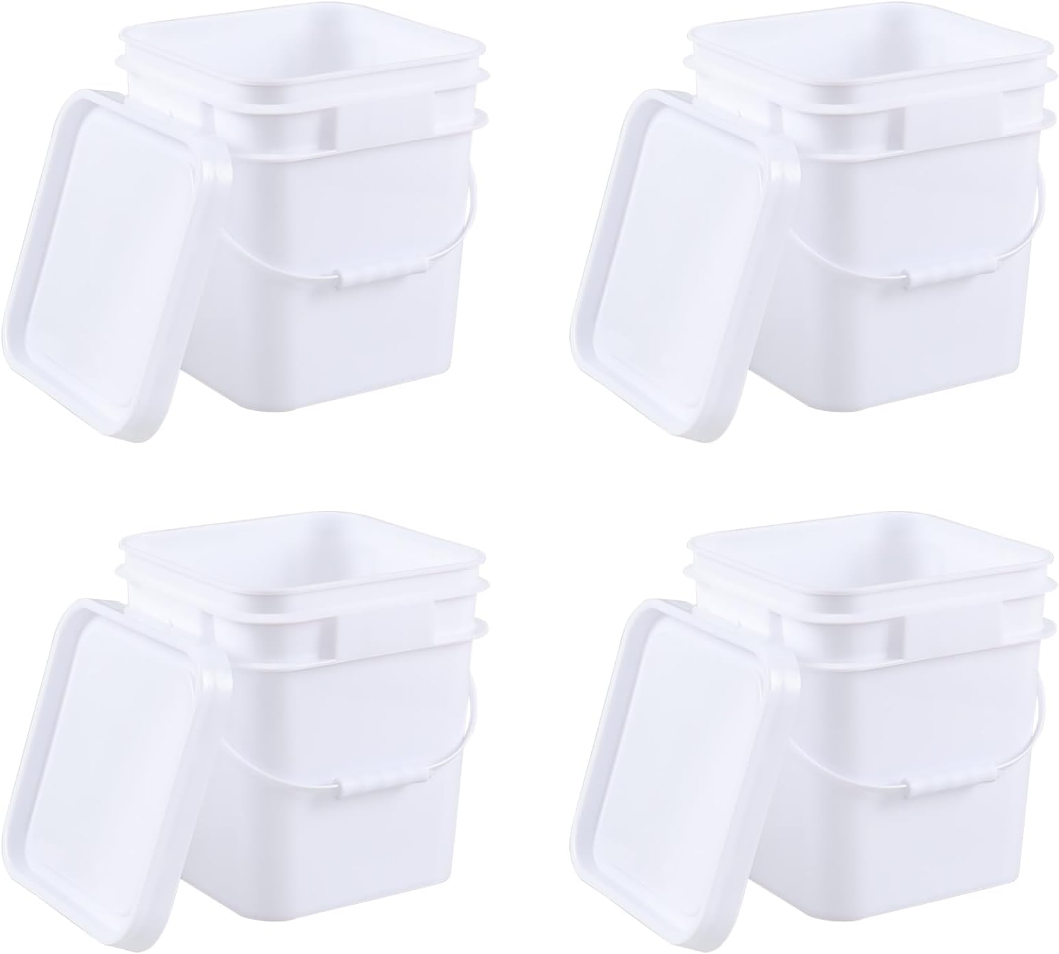 Amazon.com: Jandson 3 Gallon Plastic Bucket with Sealed Lid, 4 Pack ...