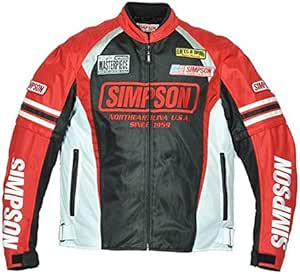 Amazon | [シンプソン] メッシュジャケット BLACK/RED LL SJ-5117 | ジャケット | 車＆バイク