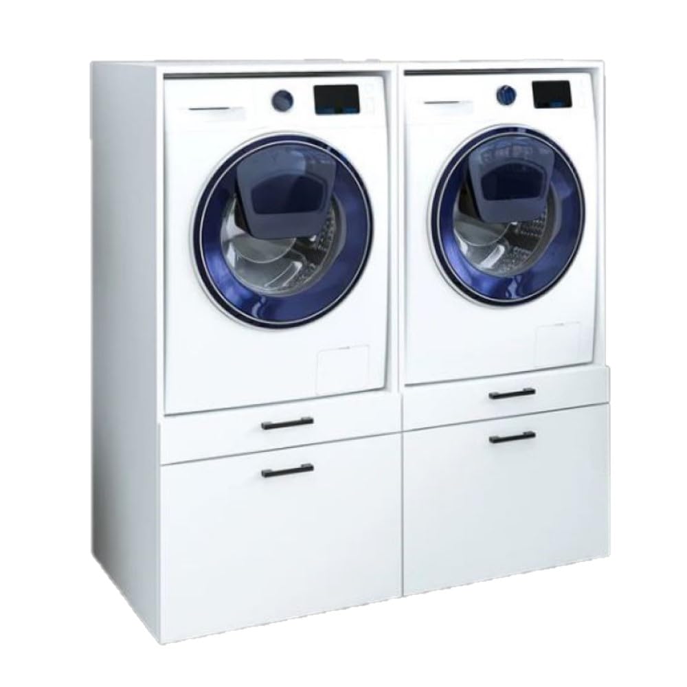 Amazon.com: Wooden Laundry Cabinet for Washer & Dryer, Raises Your ...