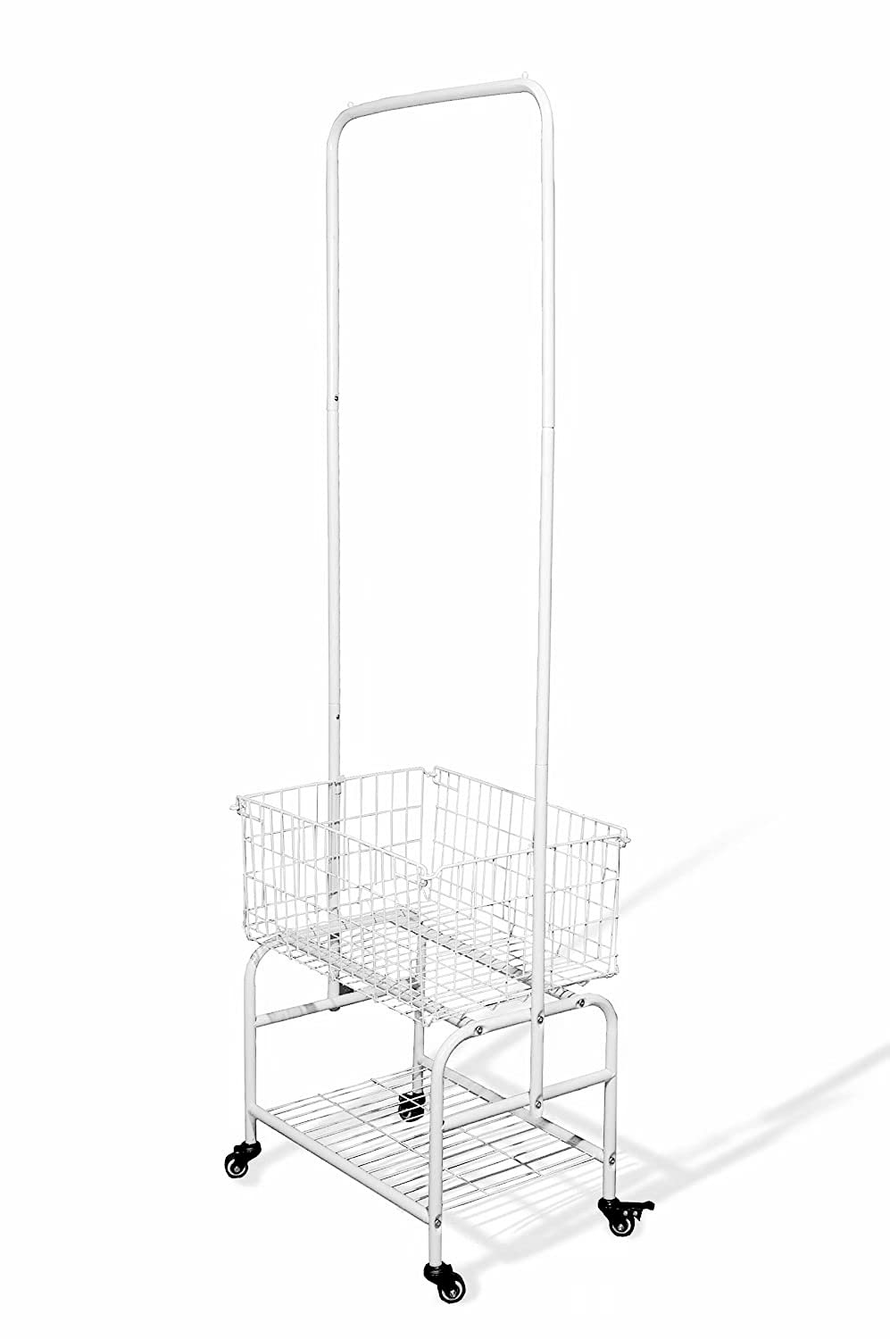 Laundry rack with basket,Movable laundry basket with hanger,laundry ...