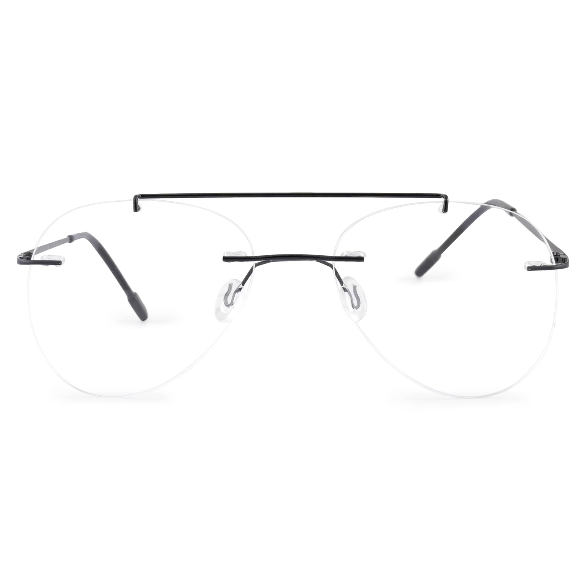 Buy Rimless Aviator Frame For Men & Women (Black) (BLACK) at Amazon.in