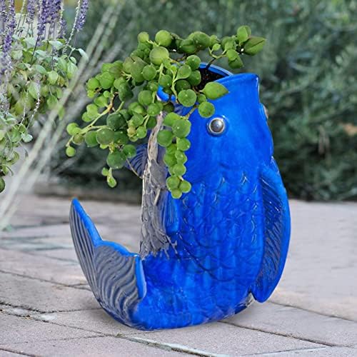 Amazon.com : Kalalou CDV2165 Koi Fish Hanging Planter, 13-inch Height ...