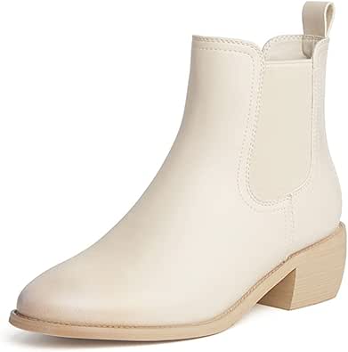 Amazon.co.jp: JOSINY Women's Short Boots, Side Gore, Wood Heel ...