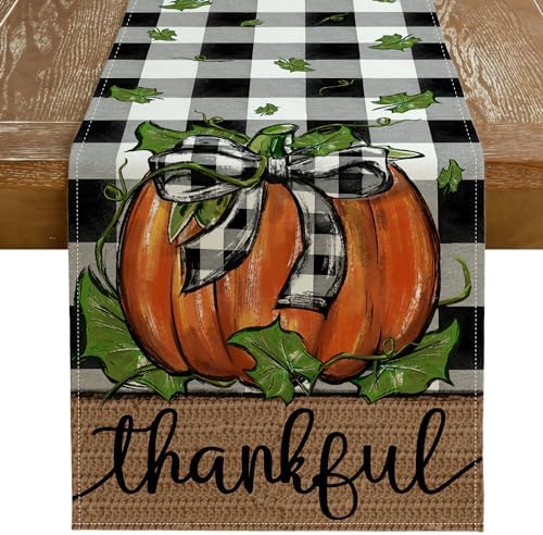 Amazon.com: ARKENY Fall Thanksgiving Turkey Table Runner 13x72 Inches ...