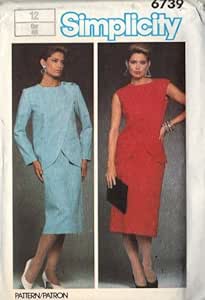 Amazon.com: Simplicity 6739 Asymmetrical Front Wrap Jacket Skirt ...