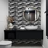 Hode 24 Pieces Brick Tile Stickers, 15cmx30cm Black Grey Stick on Tiles ...