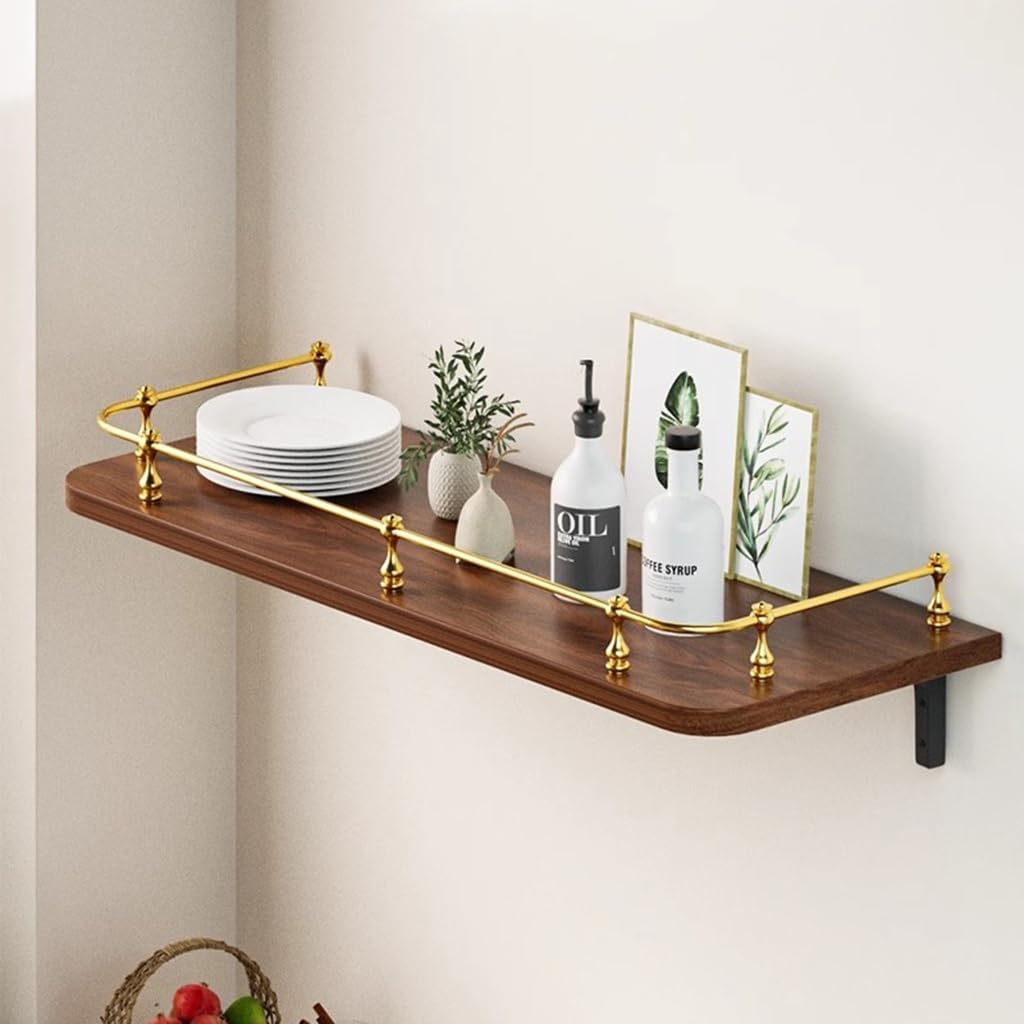 Amazon.com: Solid Wood Wall Mounted Shelf Farmhouse Style Wooden ...