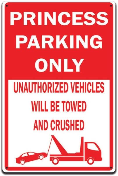 Amazon.com: Princess Parking Only Sign | 12-Inch by 8-Inch | Durable ...