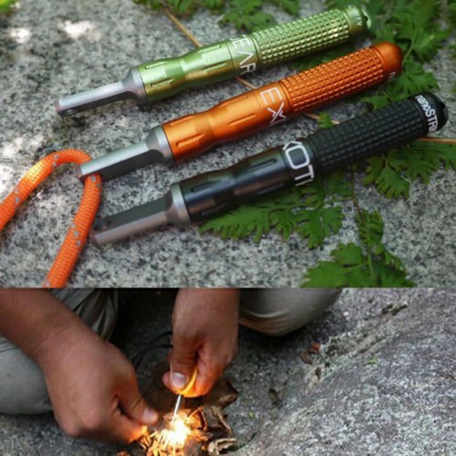 Green : Generic EDC Gear CNC Fire starter Waterproof Magnesium flint ...