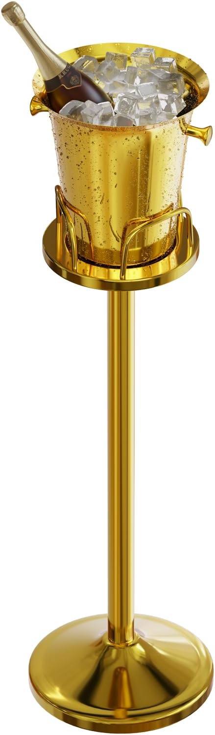 Amazon.com: Gold Ice Bucket with Stand, large Champagne Ice Bucket 1.32 ...